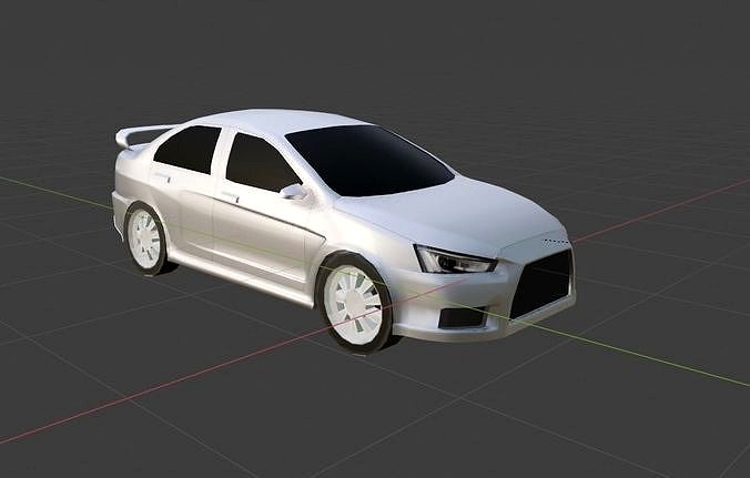 Modified Lancer Evo X low poly 3d model