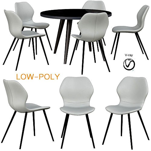 Highrock Dinning Chair Rowico Dining Table 3d model