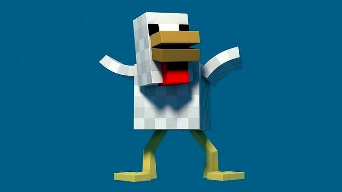Minecraft chicken model rigged 3d