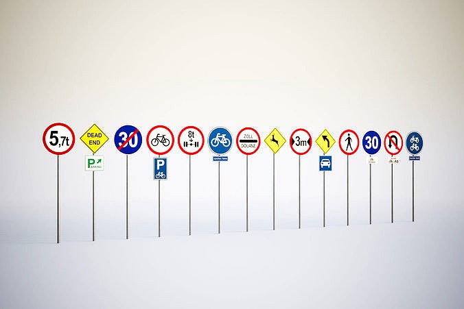 Vertical road signs 3d model