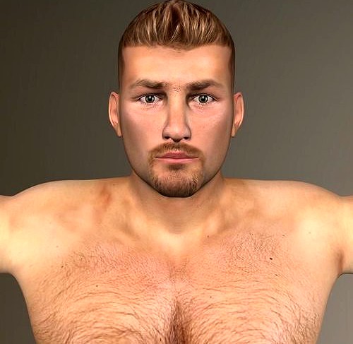 Low Poly Rigged Muscular Man 3d model