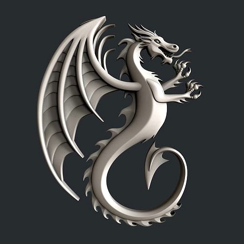 3d STL models for CNC router dragon