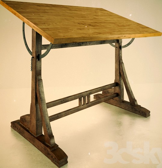 Restoration Hardware 1920S FRENCH DRAFTING TABLE 3d model