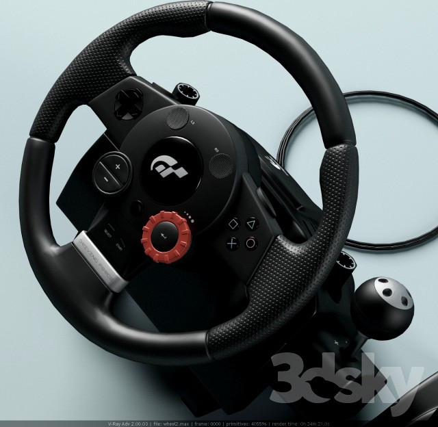 Game steering wheel Logitech G35 3d model