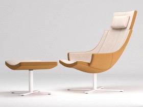 X-Base Duo of Lounge Chair and Ottoman 3d model