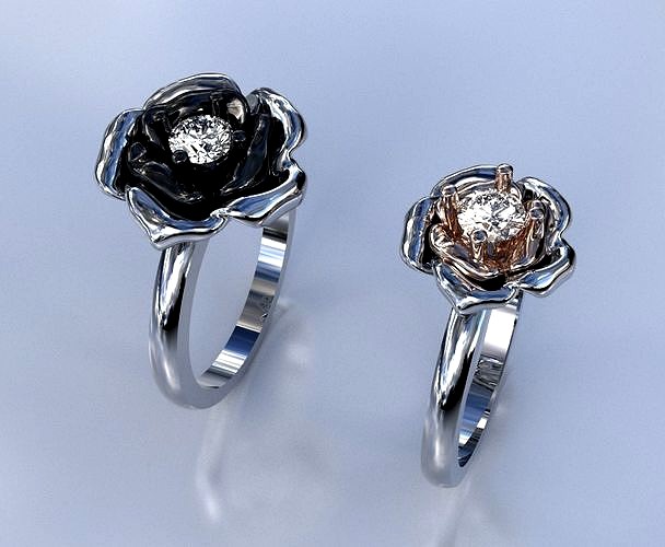 Flower Engagement Ring | 3D model