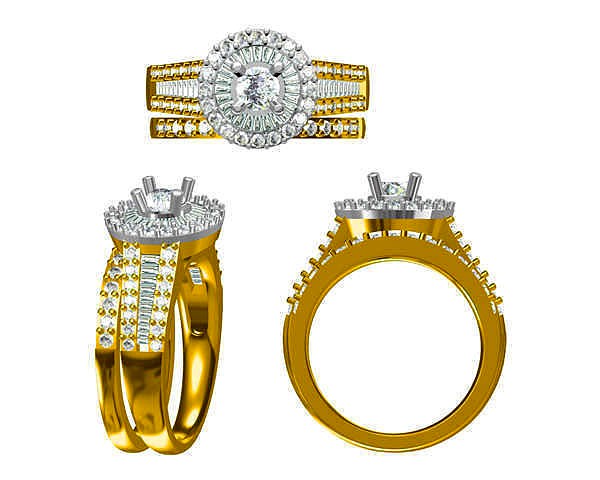 Classic round shape engagement rings 3d jewellery design course | 3D model