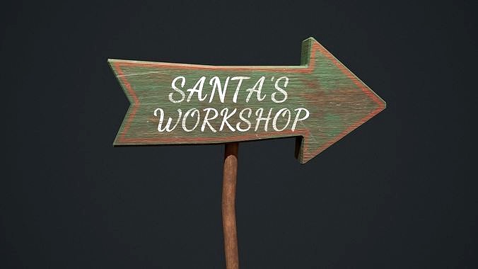 Santas Workshop Sign 3d model