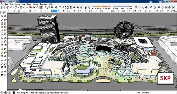 Sketchup Commercial and office complex A8 3d model