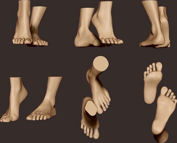 High poly digital human feet sculpture 3d model