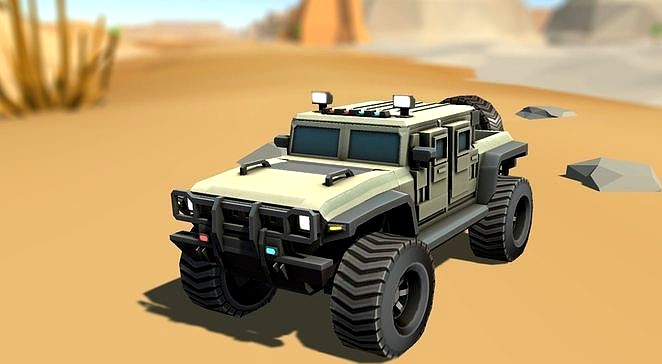 Hummer Military Vehicle Game Asset 3d model