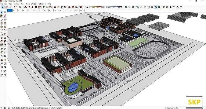Sketchup College building C2 3d model