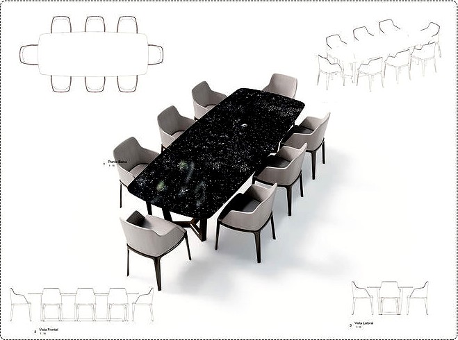Table and Chair Revit High Quality 3D model