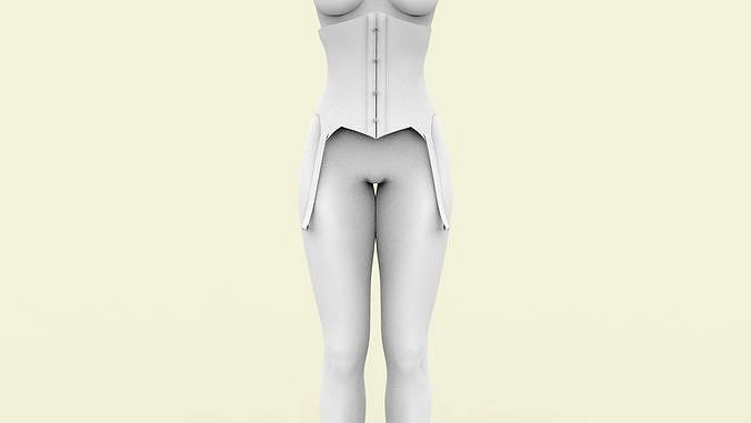 Corset with avatar and UV map Marvelous Designer 3d model