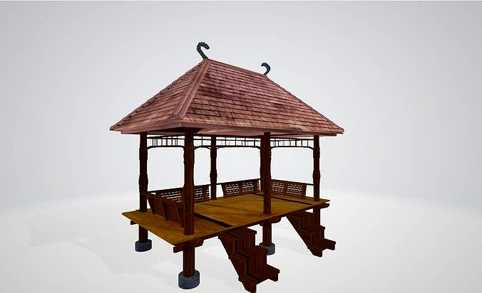 3D Gazebo 6 Poles model