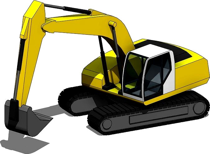 Parametric Excavator - Revit Family 3d model
