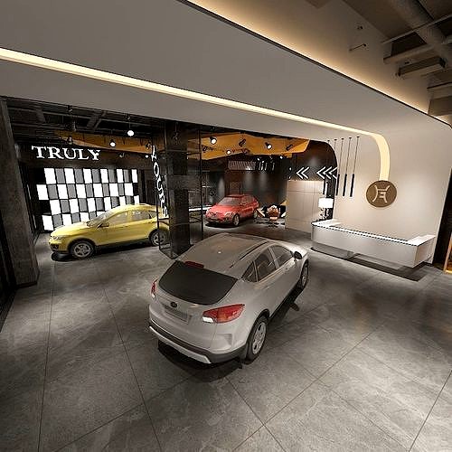 Car showroom 4 3d model