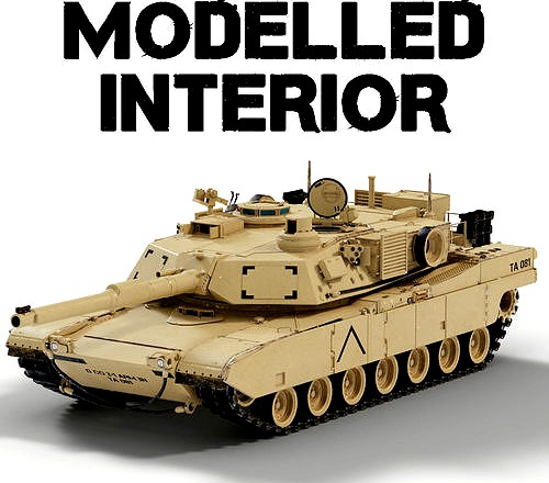 M1A2 Abrams tank with interior 3d model