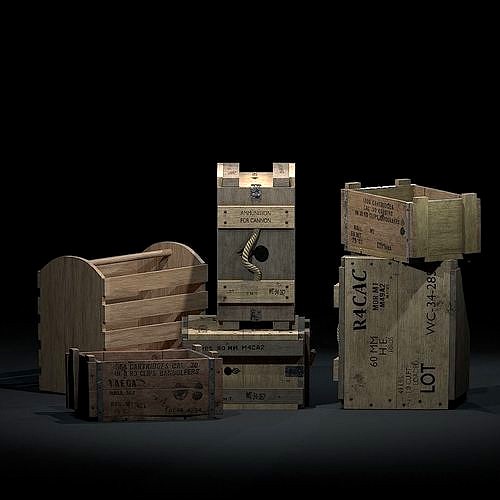 ww2 Crate Pack 3d model