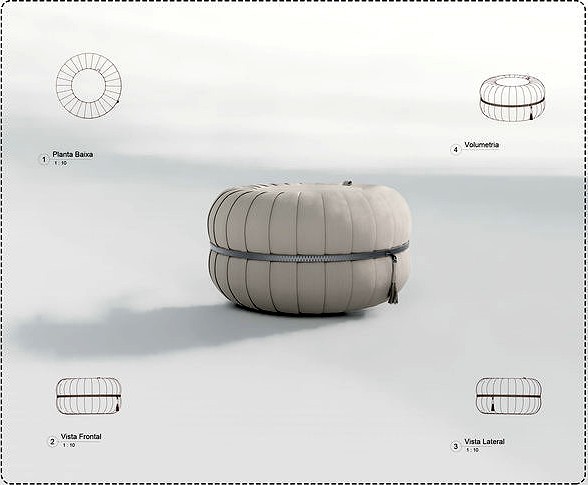 Pouf 10 units Revit High Quality 3D models