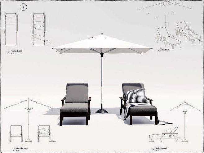 Set Chaise Revit High Quality 3D models