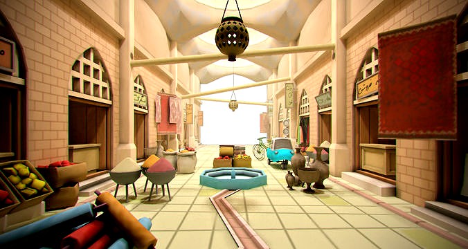 Lowpoly Arabic Bazzar 3d model