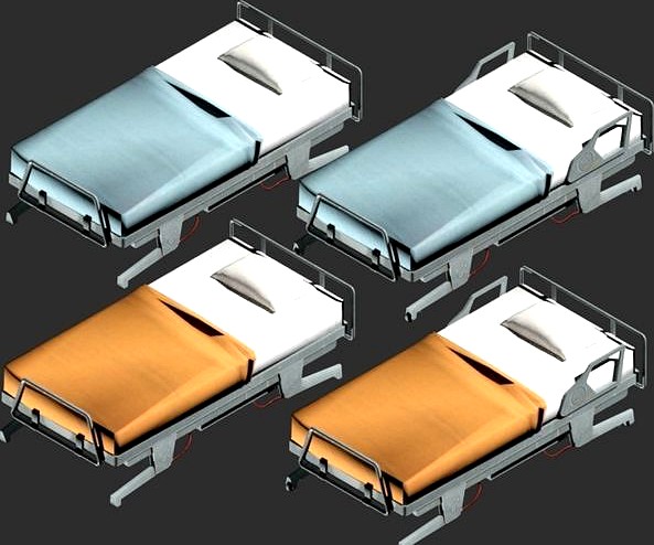 Institute Bed 3D model obj mtl and textures