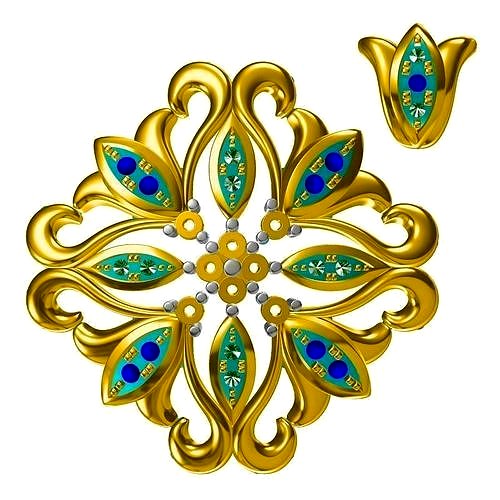 Unique flower shape pendant jewelry cad | 3D model