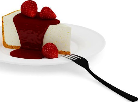 Cheesecake with Strawberry Sauce 3D Model
