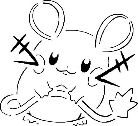 Dedenne stencil 3d model