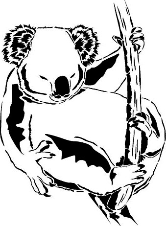 Koala stencil 3d model