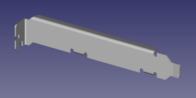 PCIe full height bracket for half height card 3d model