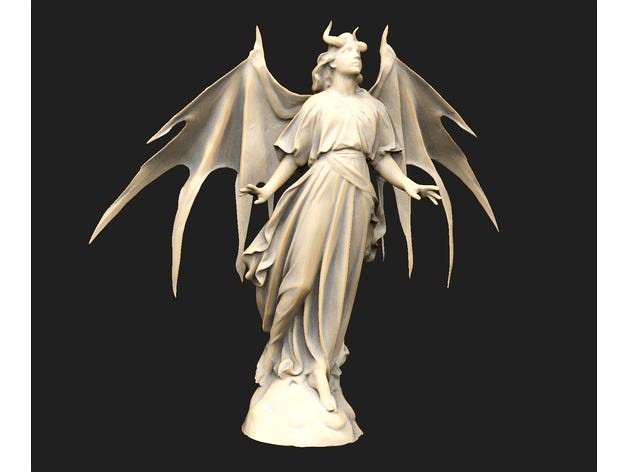 Winged Angelic Demon Statue 3d model