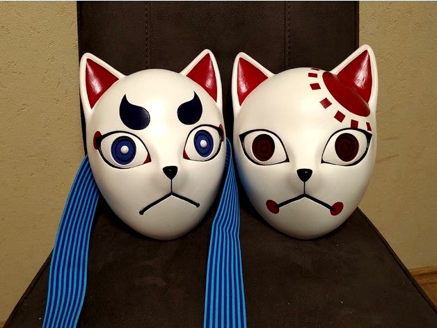 Tanjiro's / Giyu's fox mask from Kimetsu no Yaiba 3d model