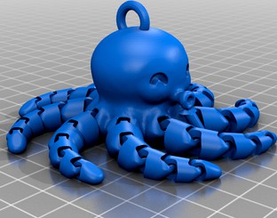 Cute Mini Octopus spiral with ring 3d model