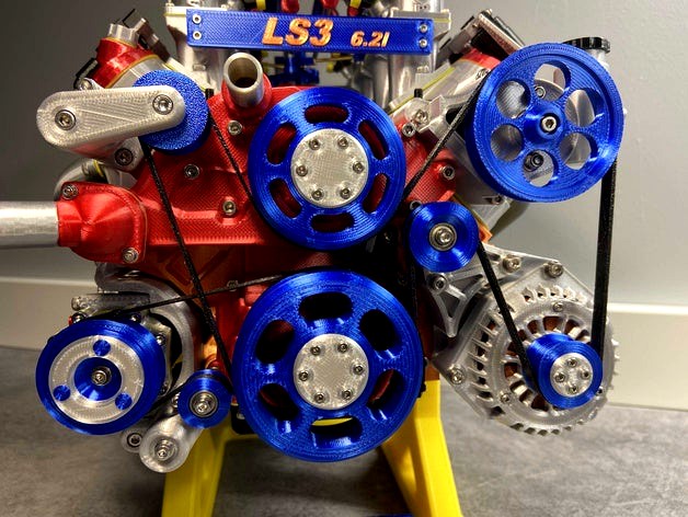 15/15.Main Belt Tensioner extension for the LS3 Chevy Engine 3d model