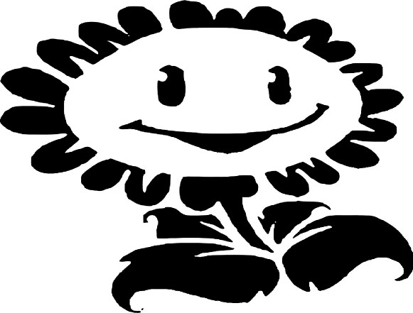 PvZ Sun flower stencil 3d model