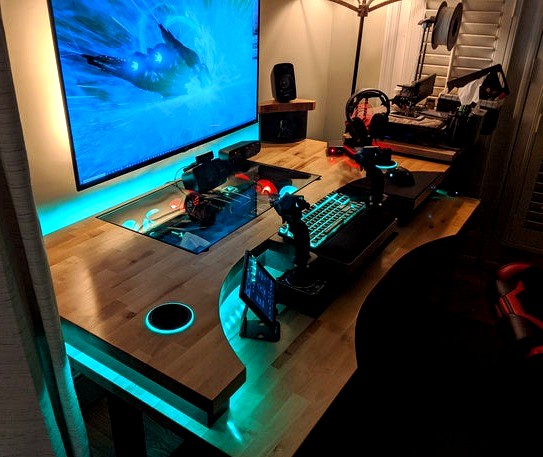 Cockpit Style PC Desk 3d model
