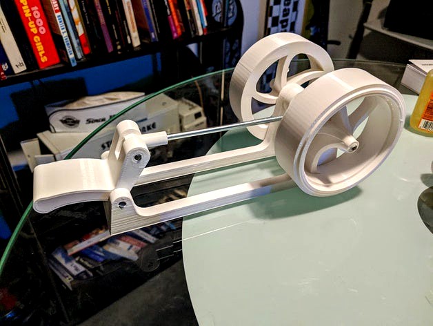 Treadle Finger Engine Dual Flywheel 3d model