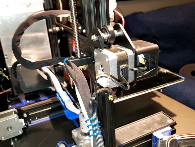 Ender 3 - X axis gantry mount w/o motor, but with cable guide 3d model
