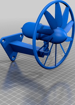 Little Wall Fan from repurposed Printer Motor 3d model