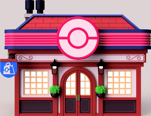 Pokemon Sword and Shield Pokemon Center 3d model