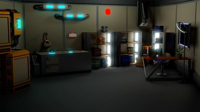 Sci - Fi 3D low poly models