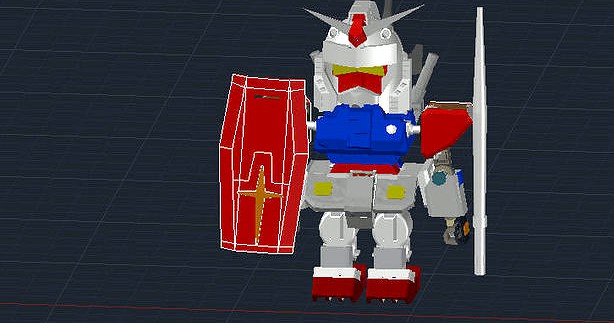 3D model of mini Gundam robot