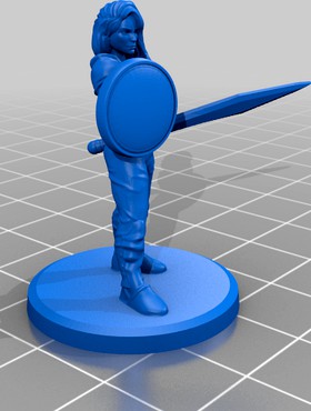 Female human fighter 3d model