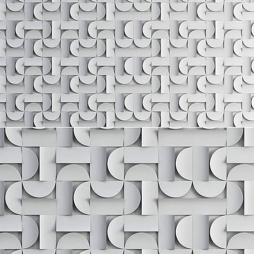 Japanese Ceramic Component Tiles wall panel 3d model