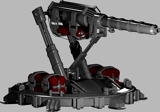 Flamethrower turret 3d model