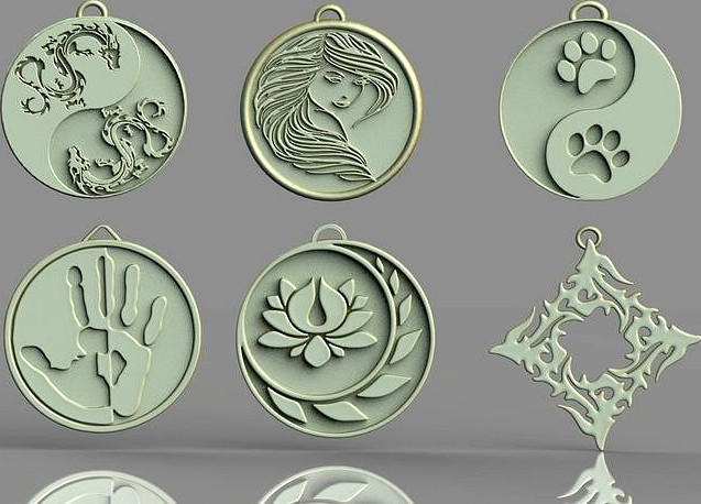 Set of pendants 6 pieces stl | 3D model