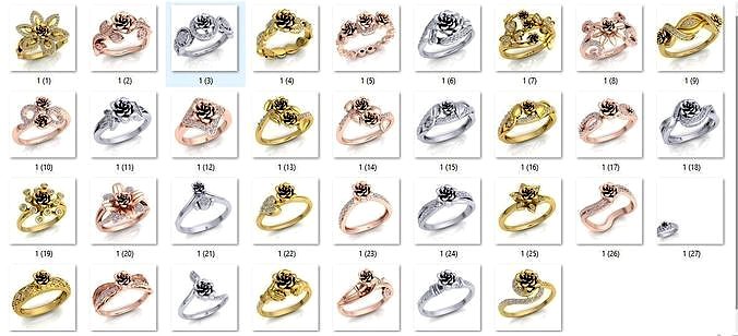 34 Rose Fancy Woman Ring 3d Model print | 3D