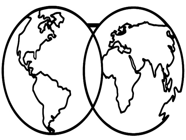 WORLD MAP 2D WALL ART DESIGN 3d model